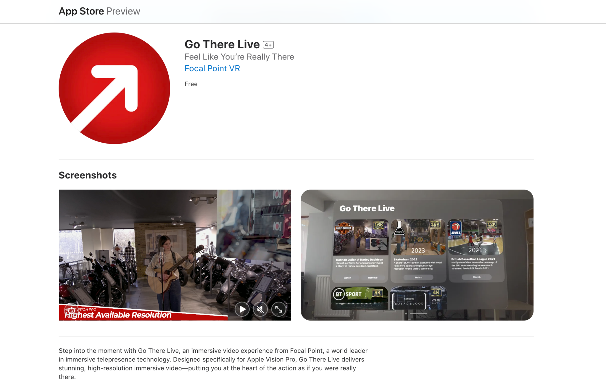 Apple Vision Pro Live Solution - Focal Point VR